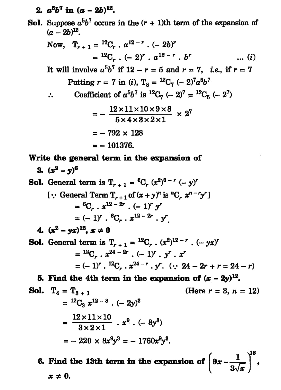 Binomial theorem class 11 math - Studypur