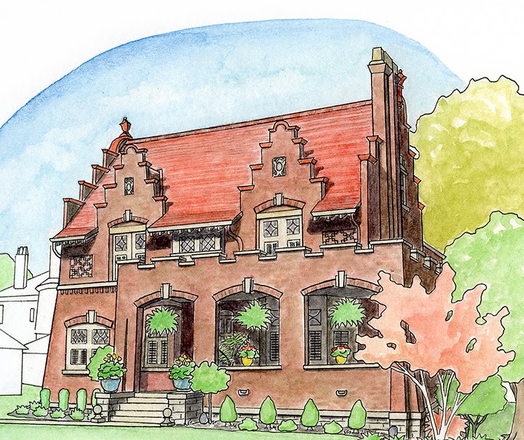 Nessy Designs: Stepped Gable House Sketch