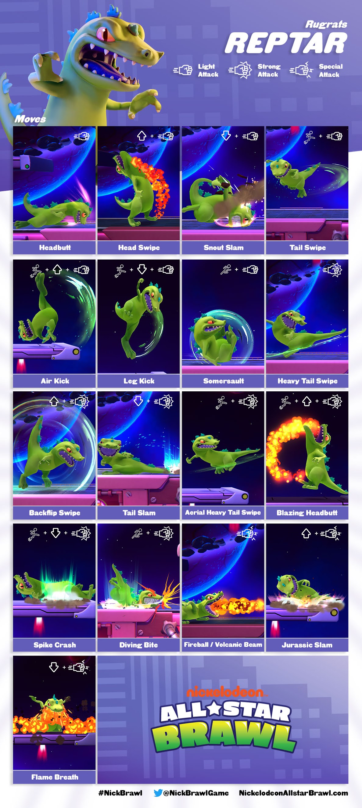 NickALive!: Reptar | Nickelodeon All-Star Brawl | GameMill Entertainment