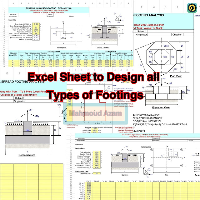 Excel Sheet to Design all Types of Footings