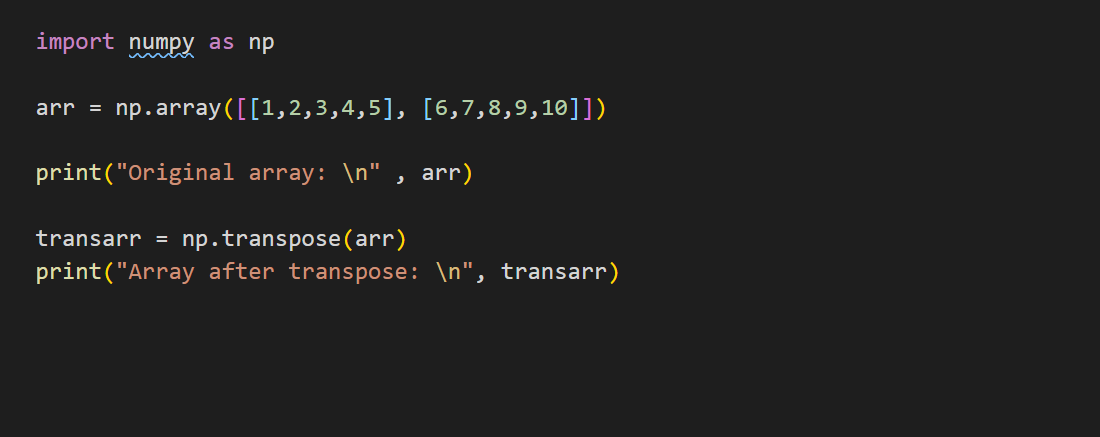 Transpose Of Array Numpy Tutorial Data Science Codin India