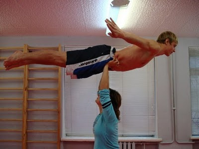 Overhead lift Airplane ~ Women Lifting Men