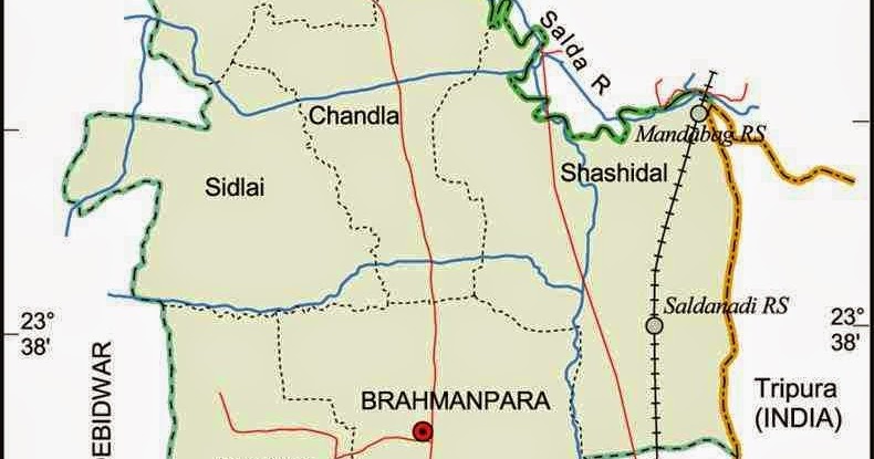 Brahmanpara Upazila Map, Comilla District, Bangladesh
