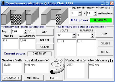 Transformer calculation software - gangpol