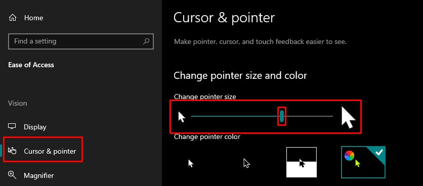 Change size of mouse pointer windows 10 - christiankera