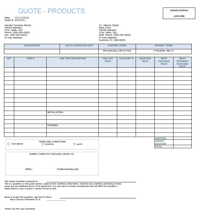 Freight Forwarding Quotation Format In Excel - Invoice Template