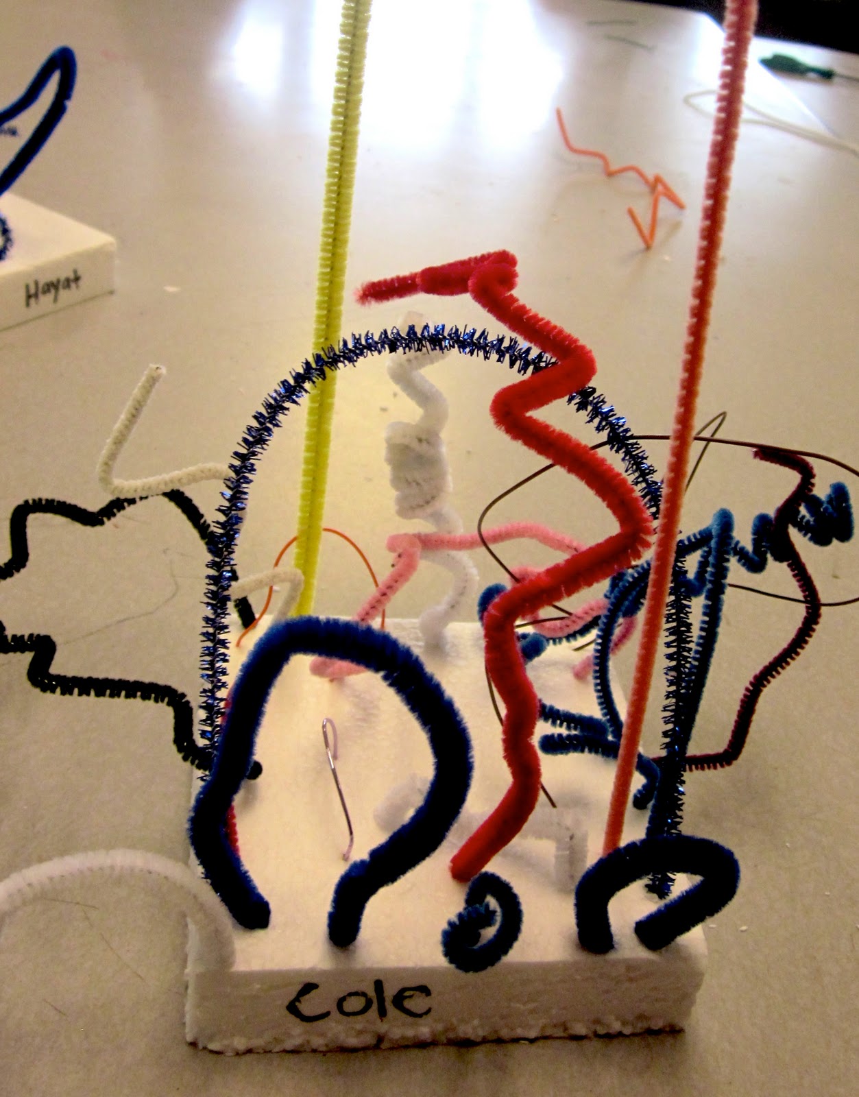 Art is Basic-- Art Teacher Blog: Line Sculpture-- Kindergarten
