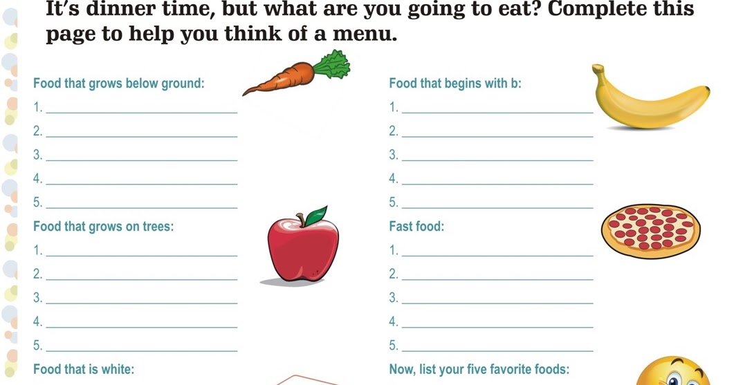 worksheets: Find The Foods