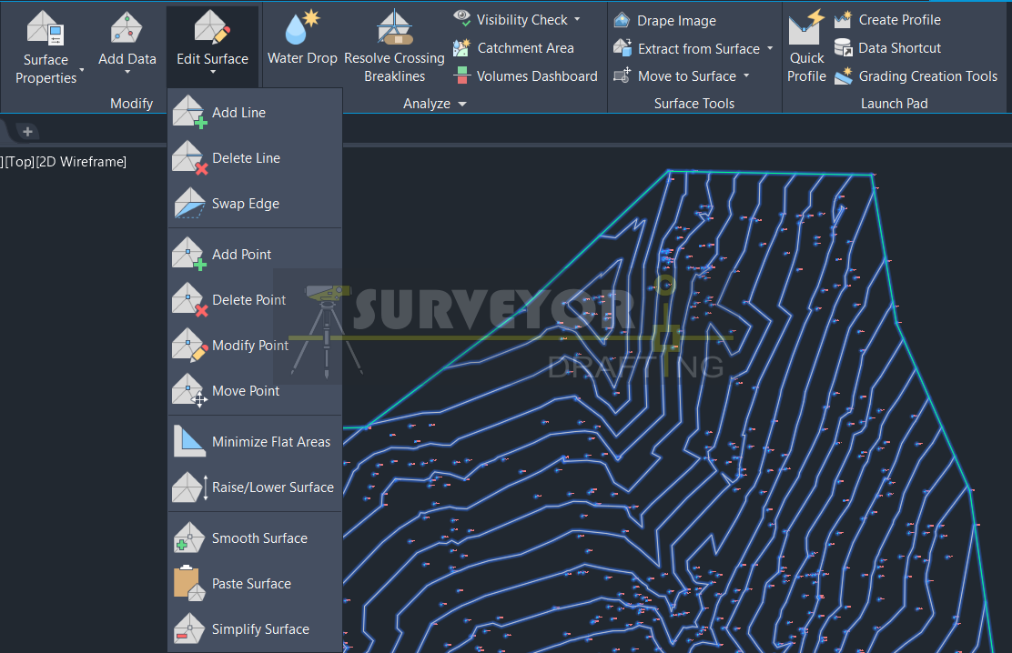 Edit Elevasi Pada Surface | Surveyor Drafting