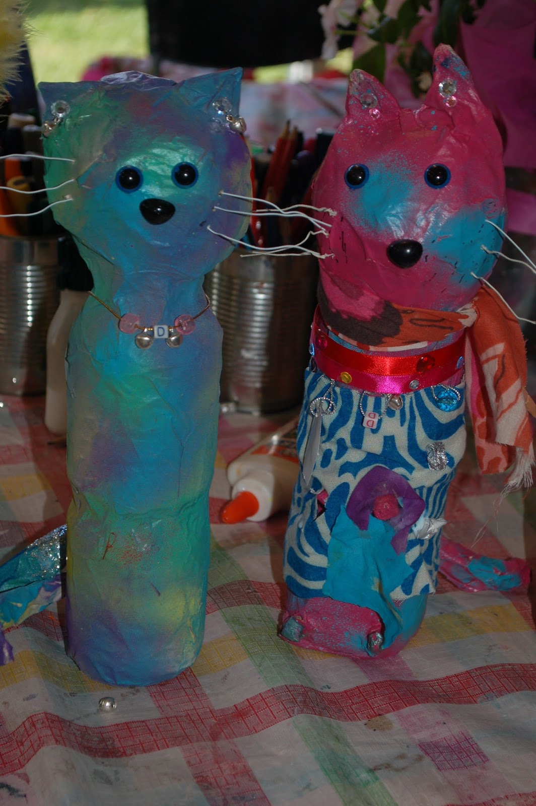 Sunnyside Art House: Colourful Paper Mache Cats
