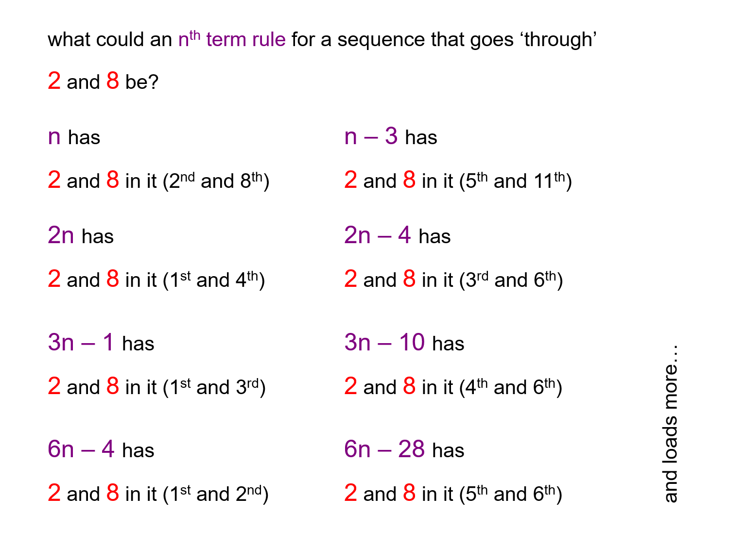 MEDIAN Don Steward mathematics teaching: nth term options MEDIAN Don Steward mathematics teaching: nth term options