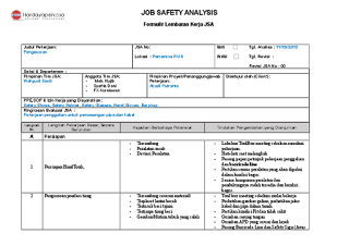 Pengertian dan Fungsi JSA (Job Safety Analysis) dalam K3