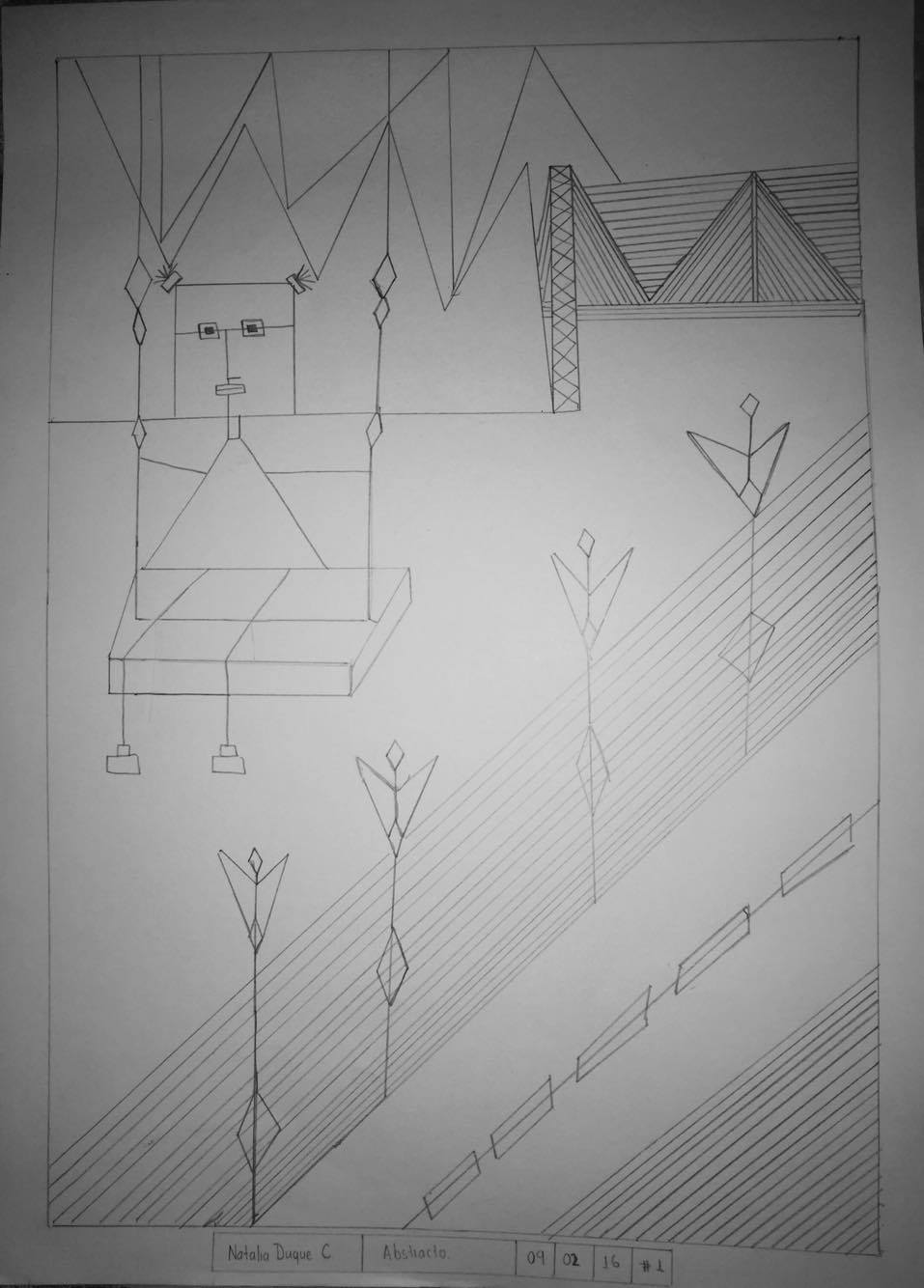 Dibujo expresión 2016: 1 dibujo: ABSTRACTO ENTRE LINEAS