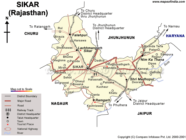 Top Tourist Place India : Map Of Rajasthan