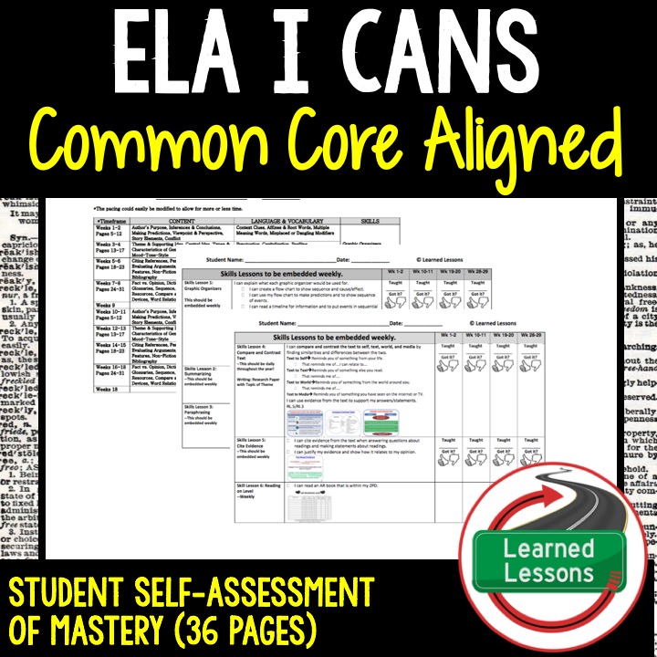 English MEGA BUNDLE, I Cans, Anchor Charts, Word Wall, Writing, & More ...