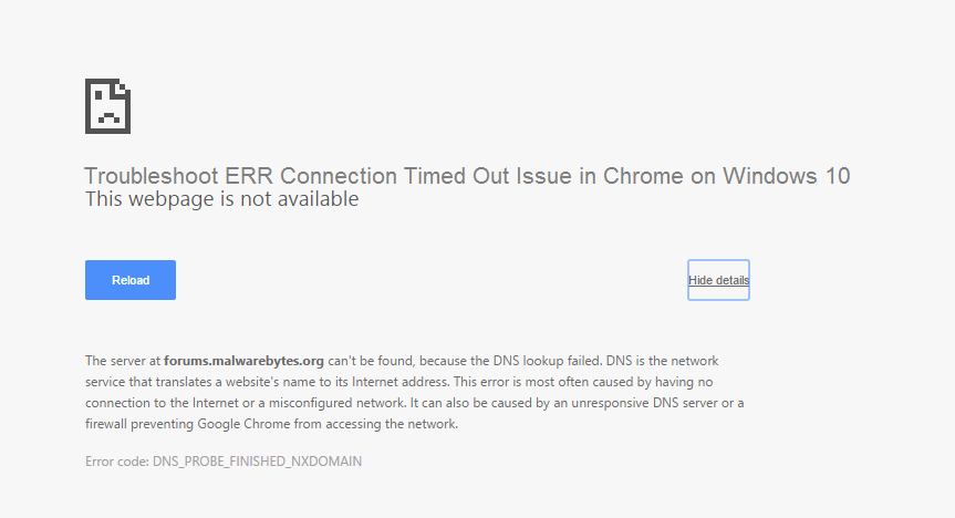 How To Troubleshoot Err Connection Timed Out Issue In Chrome On Windows 10