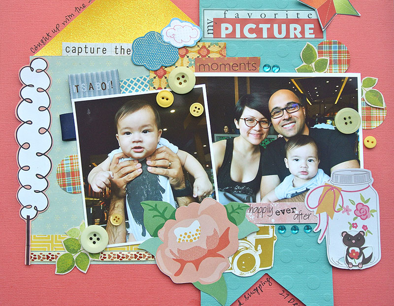 Do More With Less: How many paper scrap pieces did I use on my layout?