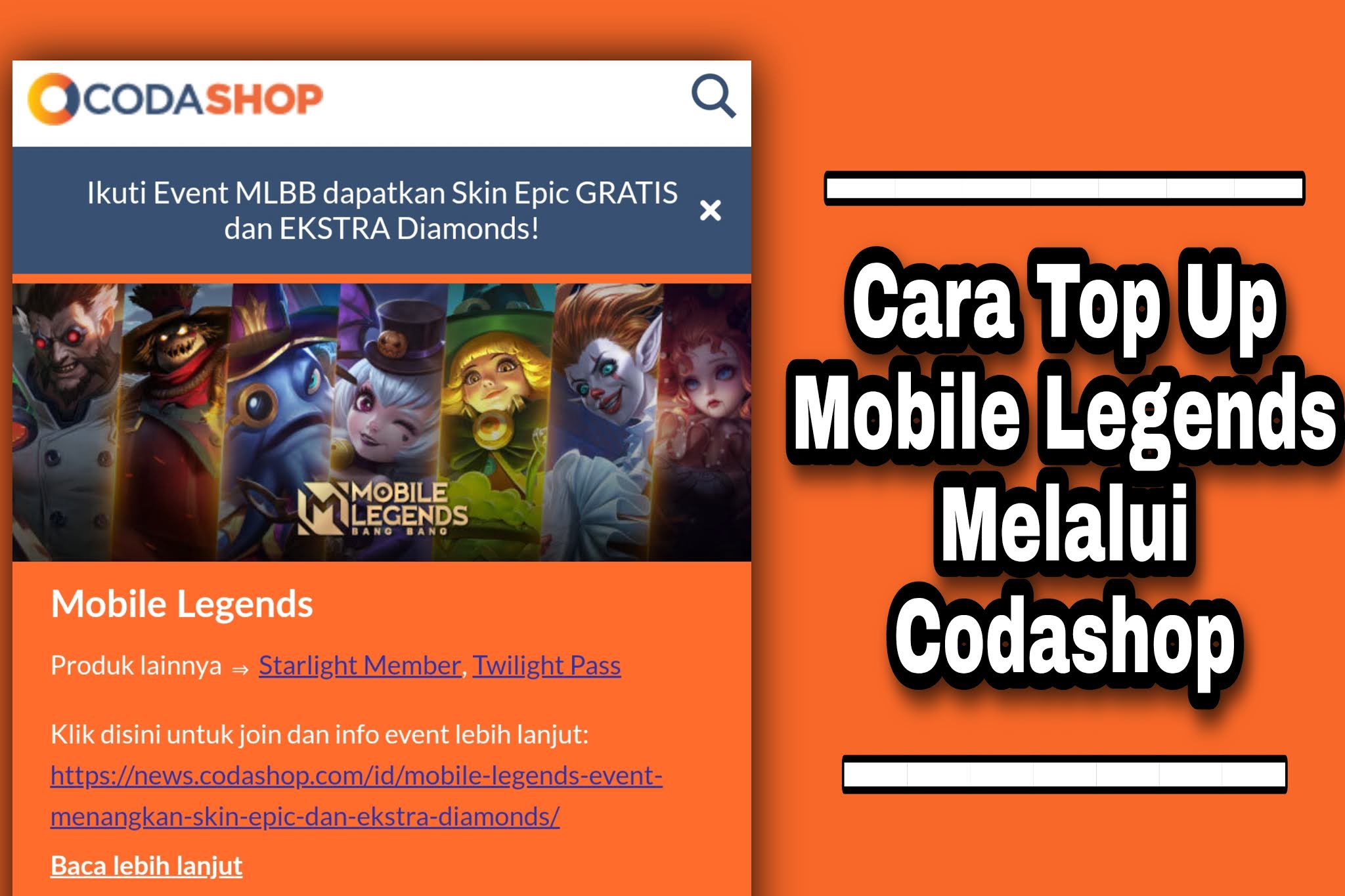 Cara Top Up Mobile Legends Melalui Codashop - Rafteninfo