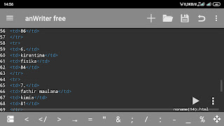 Ss an tabel dan kodingan nya, kodingan sederhana HTML membuat tabel