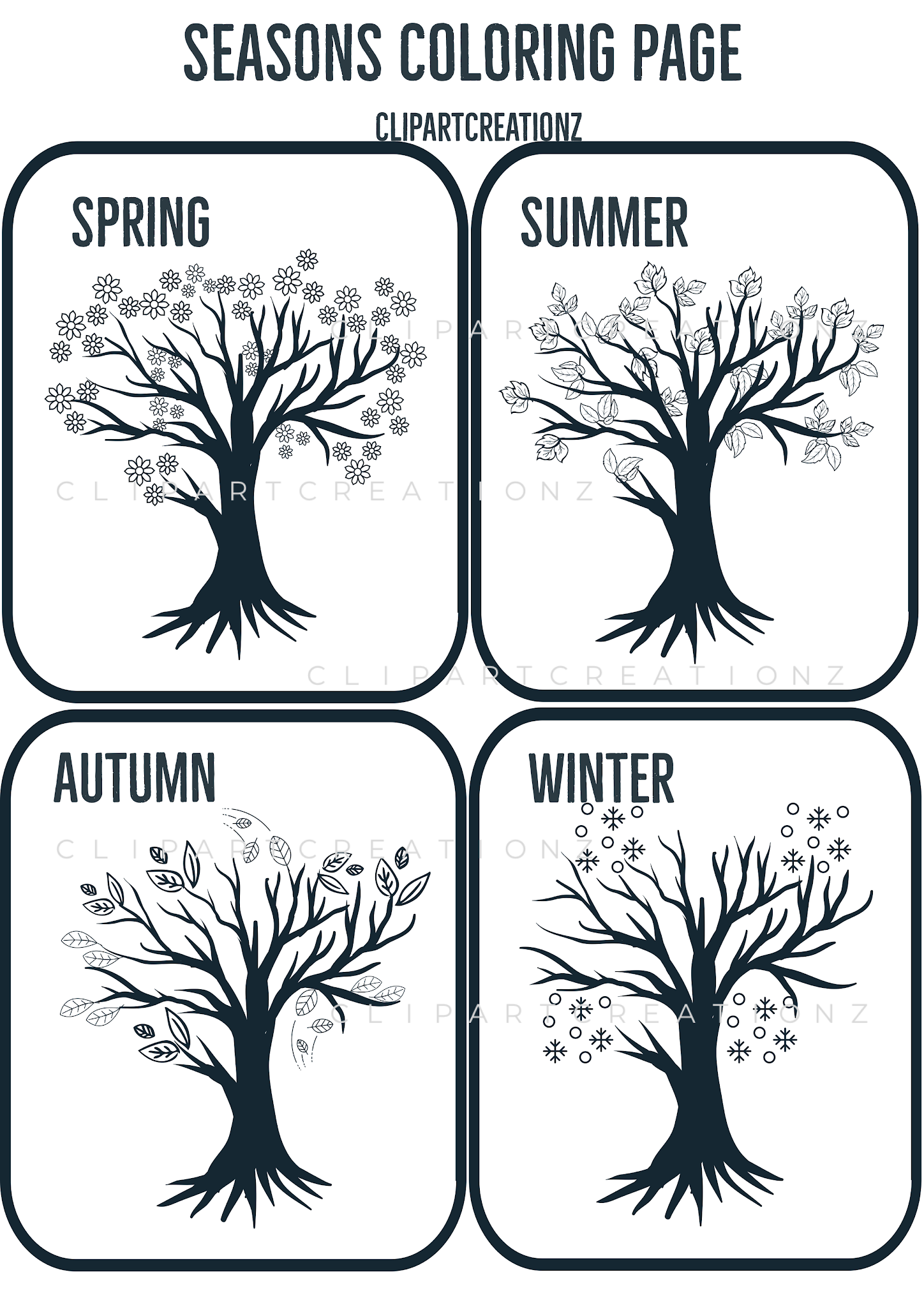 Seasons Coloring Clipart Free Seasons Coloring Clipart Free