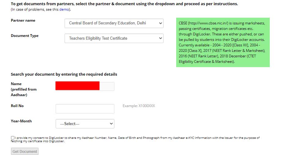how to download ctet Certificate marksheet from digilocker See Process