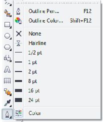 Fungsi Bagian Outline Tool Toolbox CorelDraw - Blog Liput