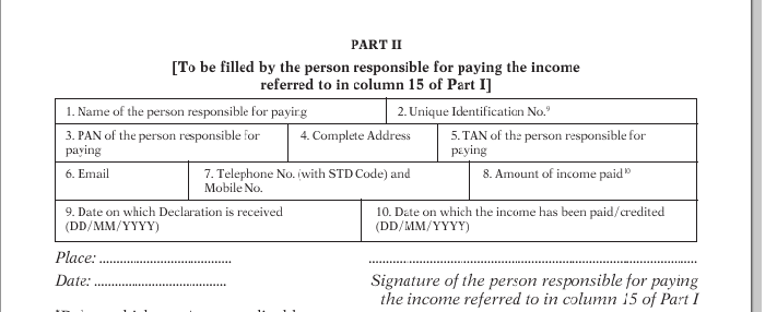 Form 15G and Form 15H in Income Tax