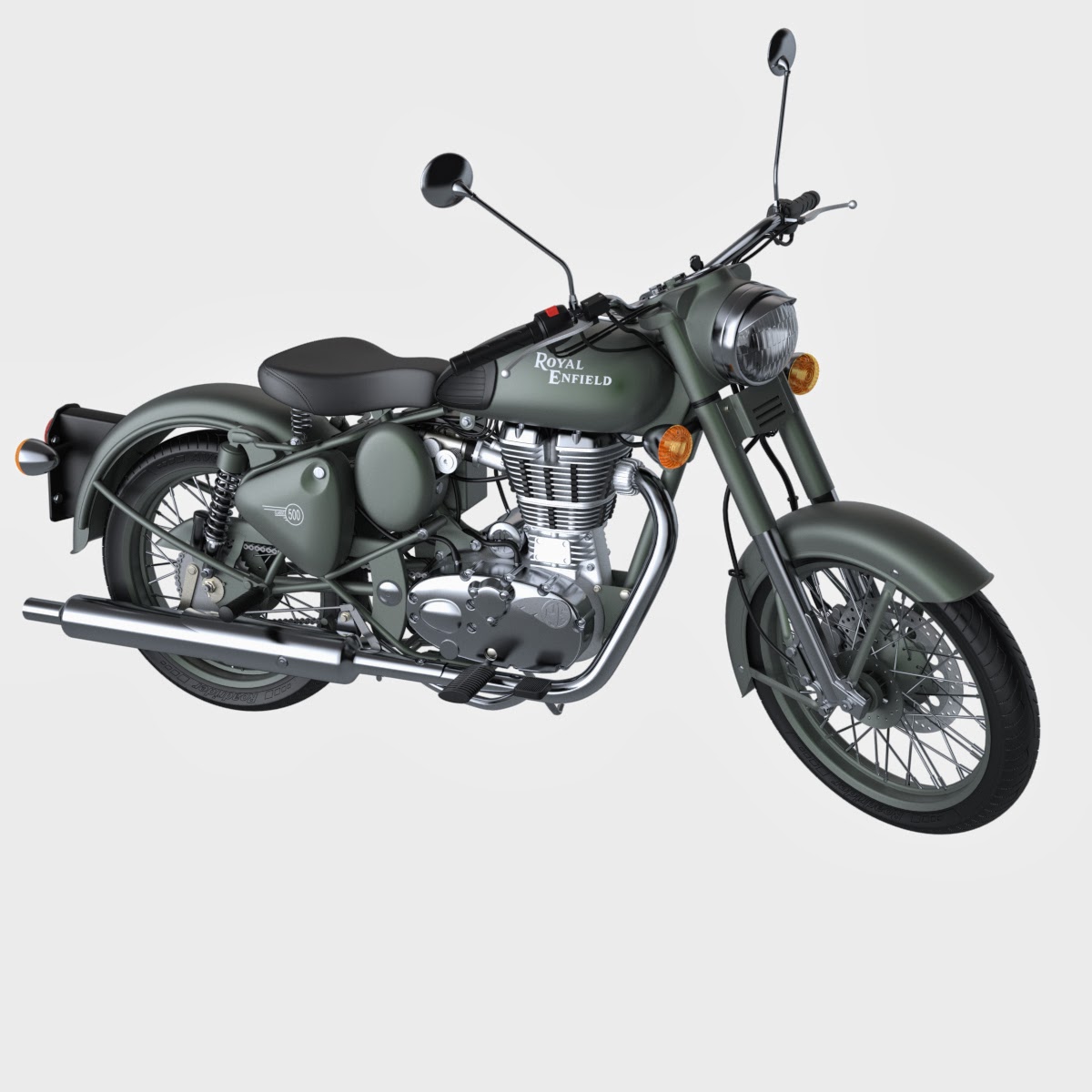 Maxwell 3D Resources: Royal Enfield Classic Battle Green Motorcycle, by ...