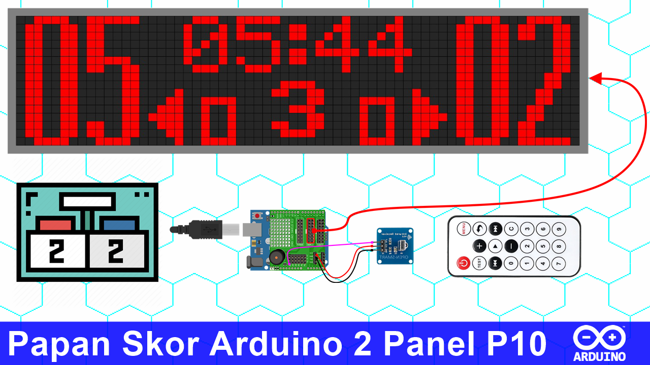Membuat Papan Score P10 2 Panel Menggunakan Arduino Uno Remote Wireless Dicky B Mz