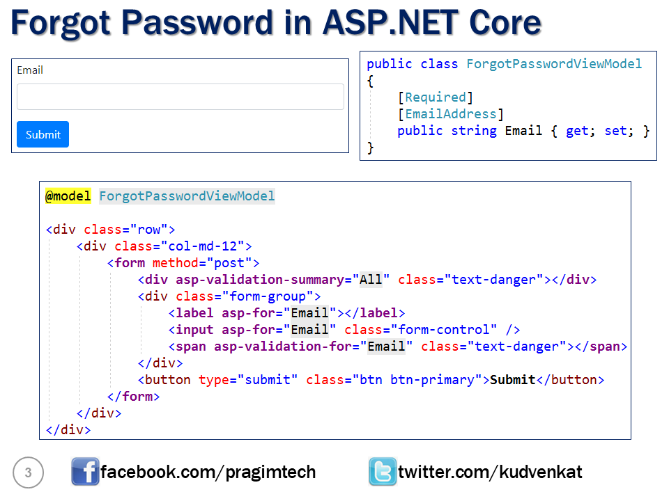 Sql server, .net and c# video tutorial: Forgot password in asp.net core ...