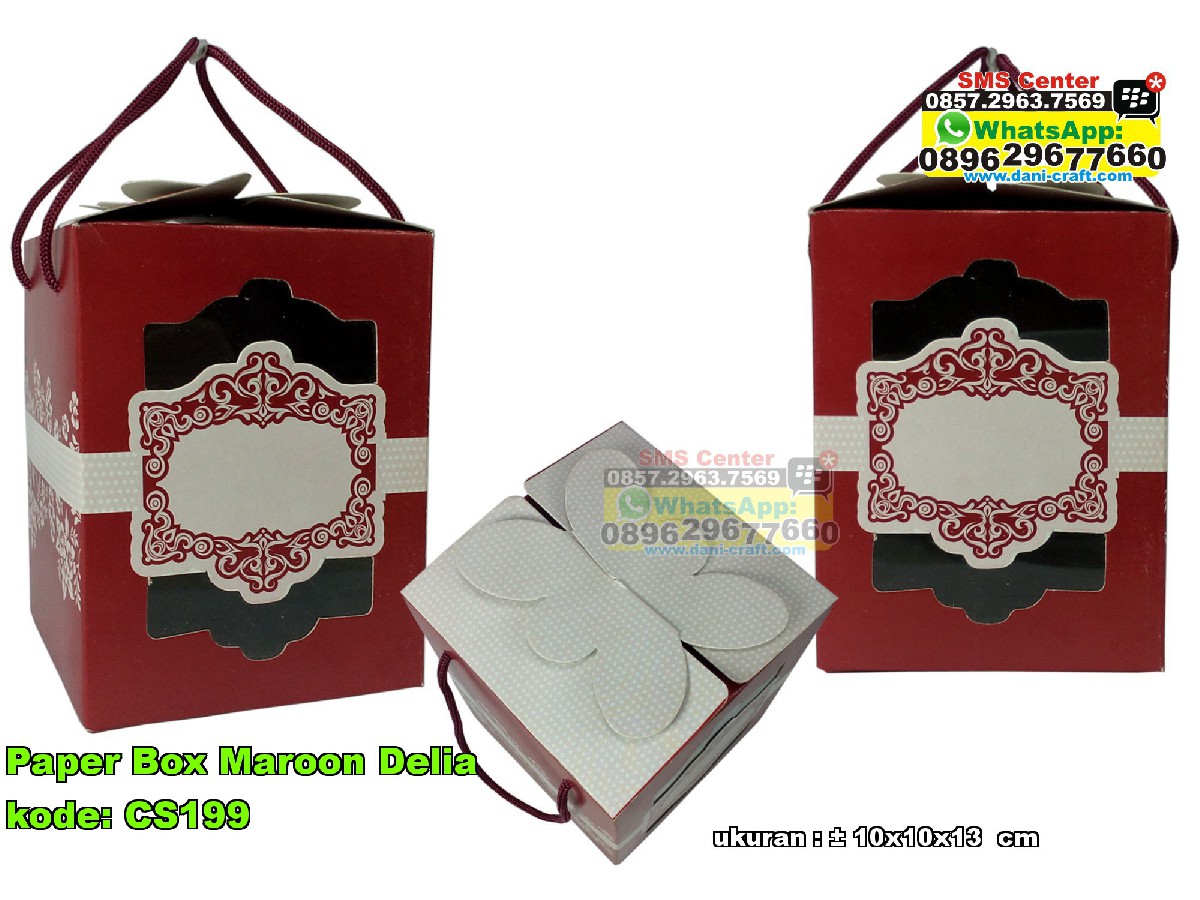 Paper Box Maroon Delia | Souvenir Pernikahan