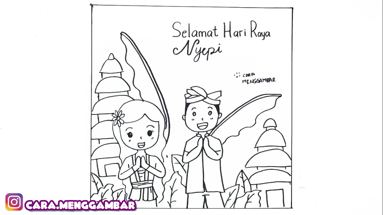 Cara Membuat Kartu Ucapan Tema Selamat Hari Raya Nyepi (Ep 332)