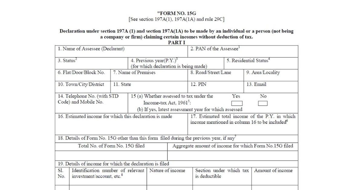 Forms19: FORM NO 15G