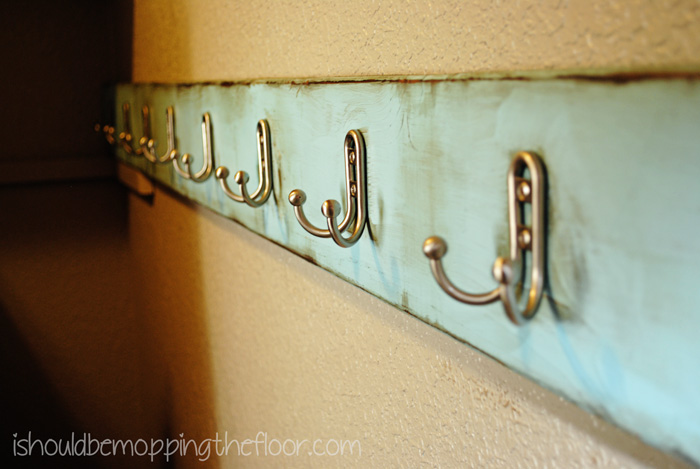 Wall-to-Wall DIY Hook Board | i should be mopping the floor