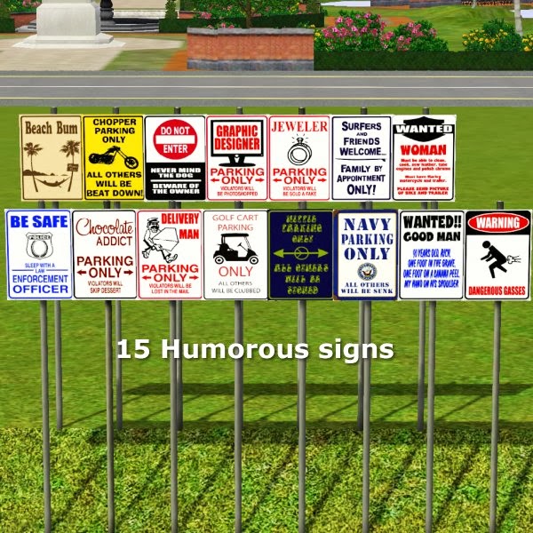 Simming in Magnificent Style: 15 humorous signs ( CAW optional )