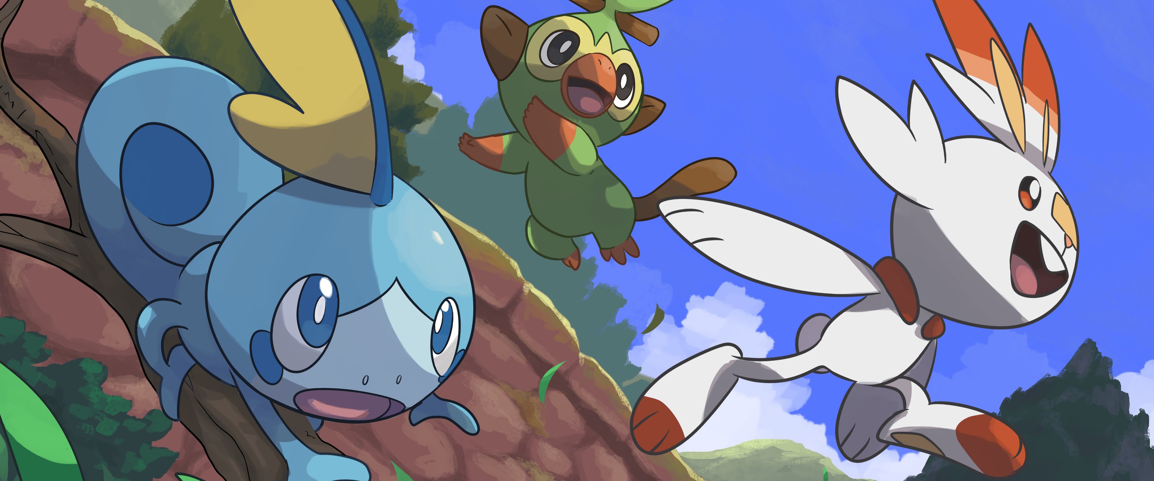 Sobble, Scorbunny, Grookey, Pokemon Sword and Shield, 4K, #2 Wallpaper ...