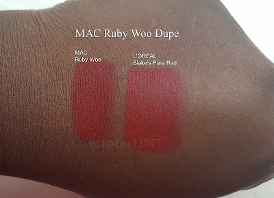 BLKMimiLDN: MAC Ruby Woo Dupe (on Dark Skin)