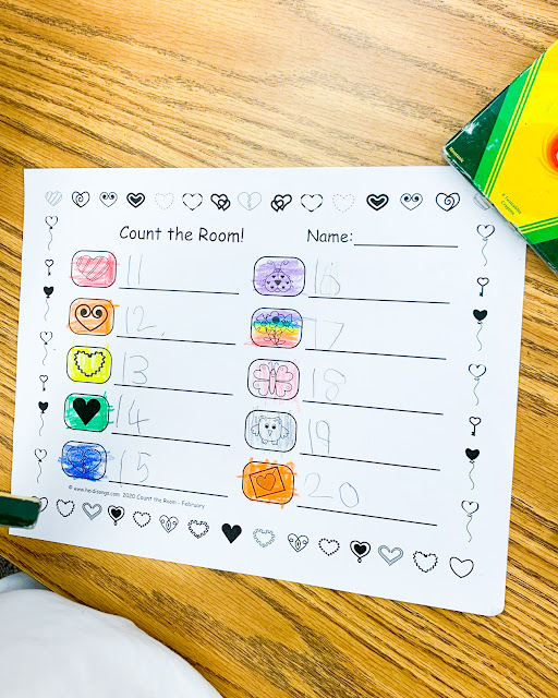 Count the Room, Editable Write the Room Activities for FEBRUARY!