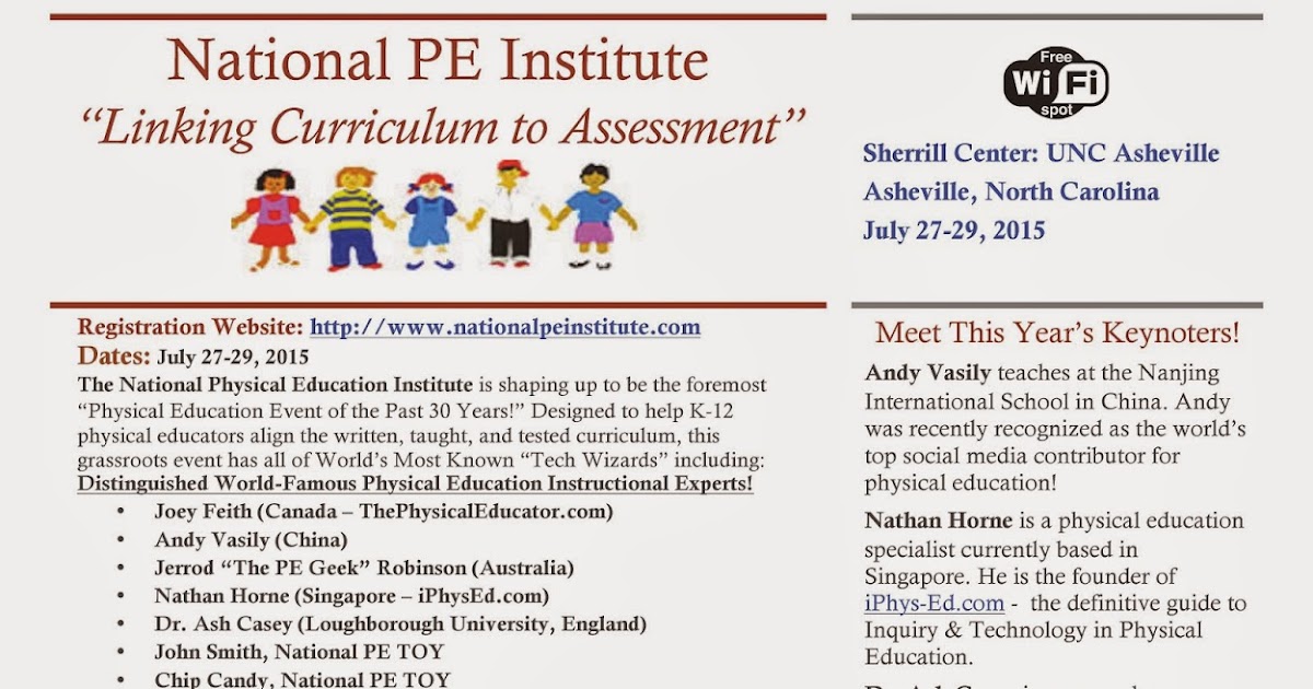 National PE Institute 2015 Flyer | Peaceful Playgrounds | Recess Doctor ...