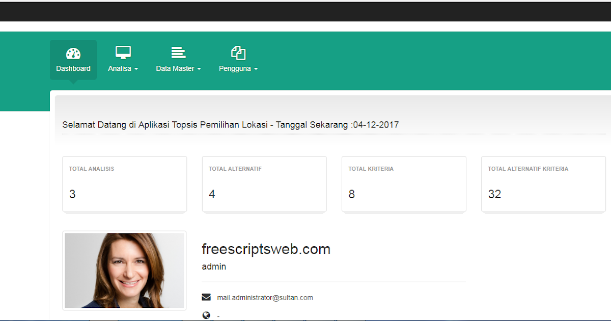 Script PHP MySQL Sistem Pendukung Keputusan (SPK) Metode Topsis - FREE SCRIPTS WEB