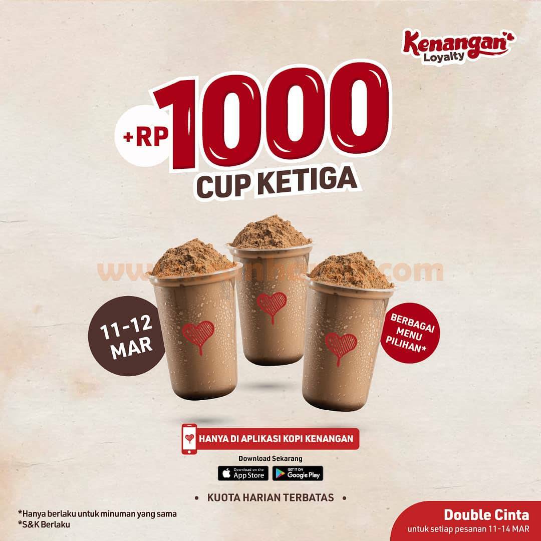KOPI KENANGAN Promo Tambah +Rp.1.000 Dapat 3 minuman! - scanharga