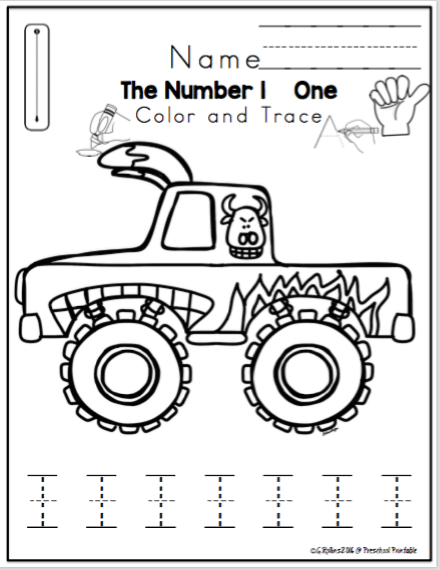 Monster Trucks Center Activities ~ Preschool Printables