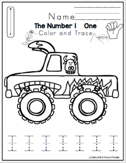Monster Trucks Center Activities ~ Preschool Printables
