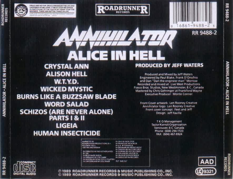 VIRTUOSOS DEL METAL: Annihilator - Alice in Hell