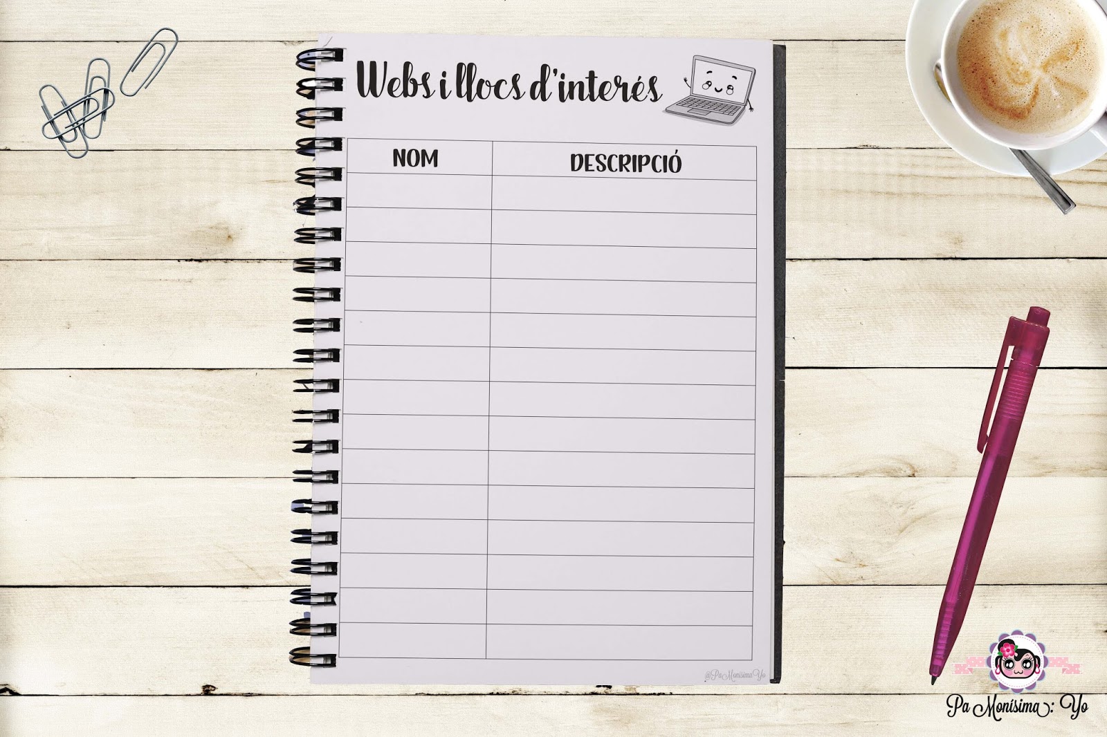 Pa Monísima: Yo: Cuaderno de la Maestra imprimible curso 2019-2020