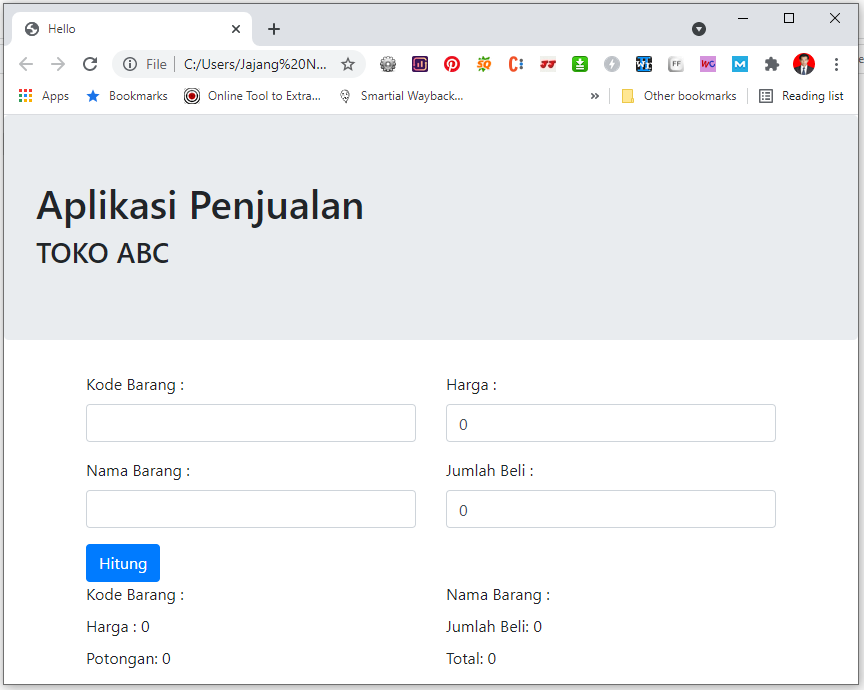 Contoh Aplikasi Penjualan Sederhana Menggunakan Vue.js