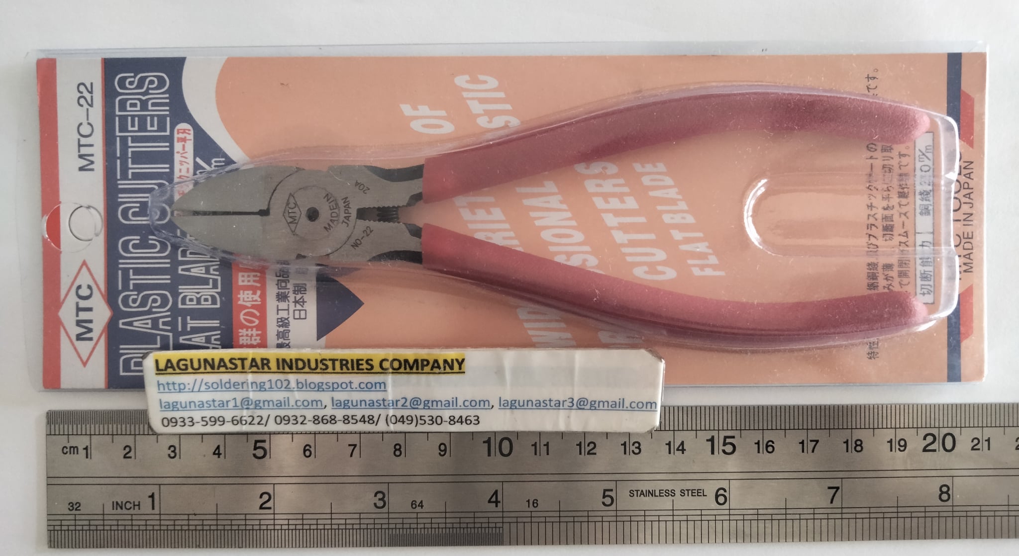 Soldering, Anti-Static, ThermoMeters Philippines: MTC 22 Japan - PLASTIC NIPPER