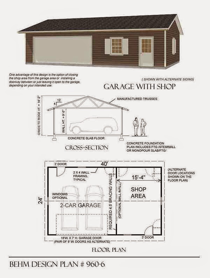 Garage Plans Blog - Behm Design - Garage Plan Examples: Garage Plan 960 ...