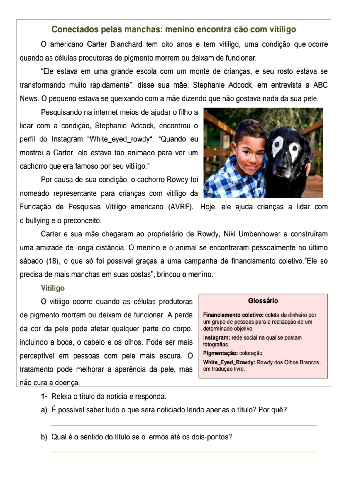 Atividades de Português: Gênero Textual Notícia - Atividades Fácil