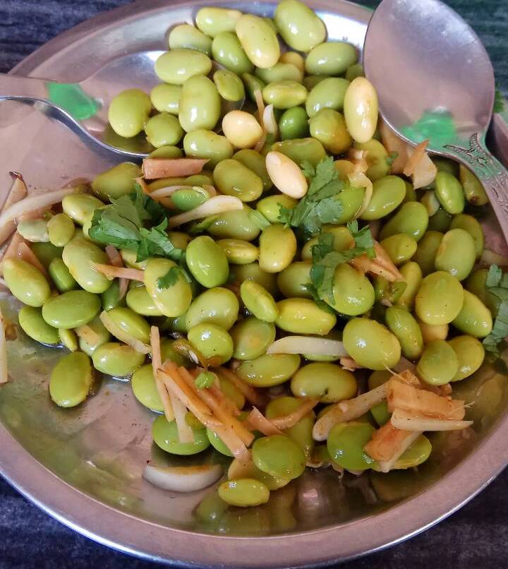 Ingredients Or Recipe for cooking: Hariyo Bhatmas Sadeko (Green soybean ...